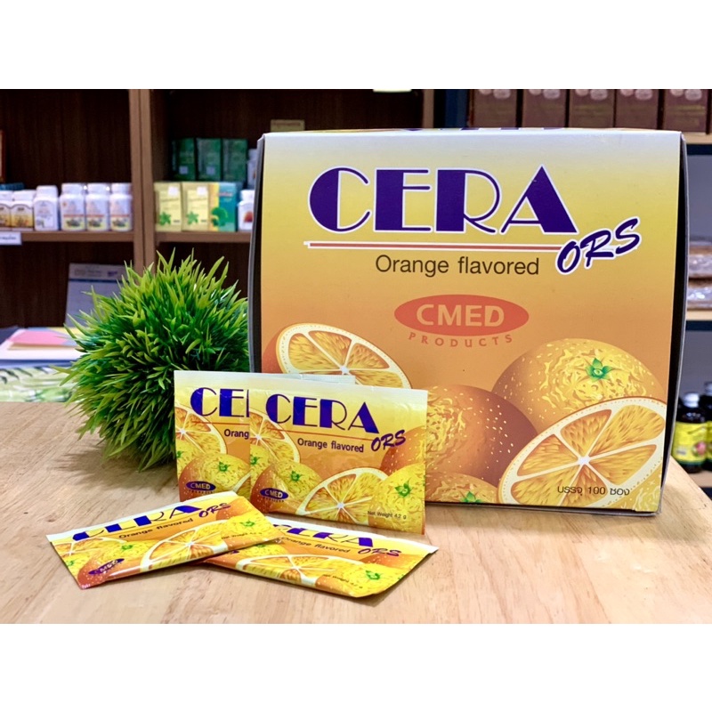 CERA ORS โอ อาร์ เอส เกลือแร่รสส้ม 10 ซอง ทดแทนการเสียน้ำ-เกลือแร่ ...