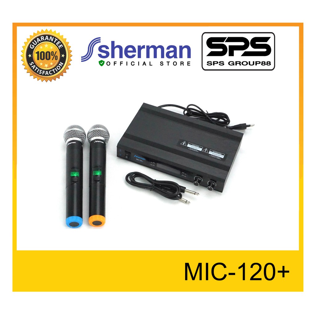 ไมค์ไร้สาย ไมค์ลอย รุ่น MIC-120+ ยี่ห้อ Sherman ของแท้1000% พร้อมส่ง คุณภาพดี | Shopee Thailand