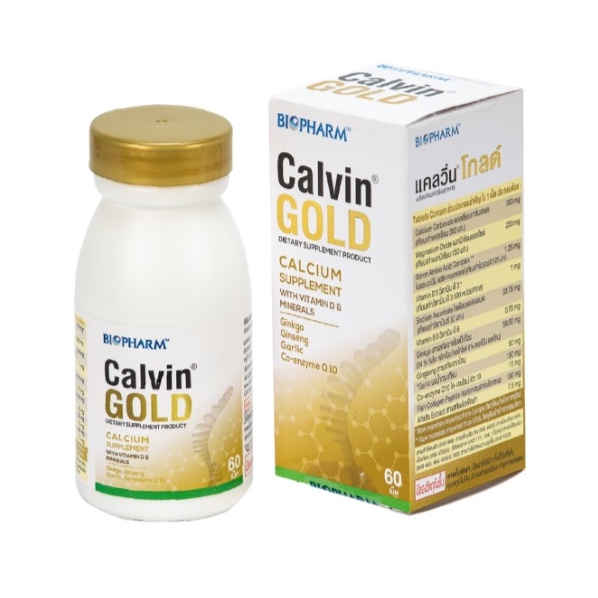 BIOPHARM Calvin GOLD 60 Tablets ไบโอฟาร์ม แคลเซียมผสมวิตามิน แคลวิ่น โก ...