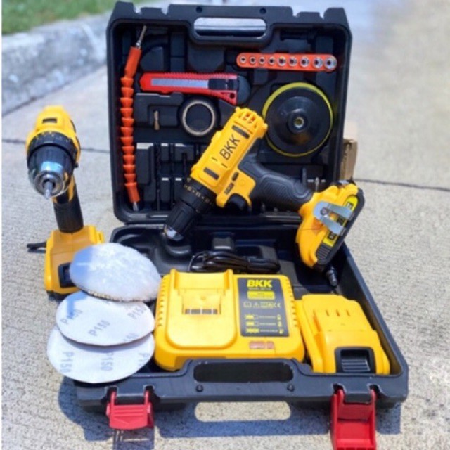 ♝สว่านแบตกระแทก 3 ระบบ 128V แท่นชาดแบบใหม่ ยี่ห้อ BKK พร้อมแท่นชาดแบบใหม่ | Shopee Thailand