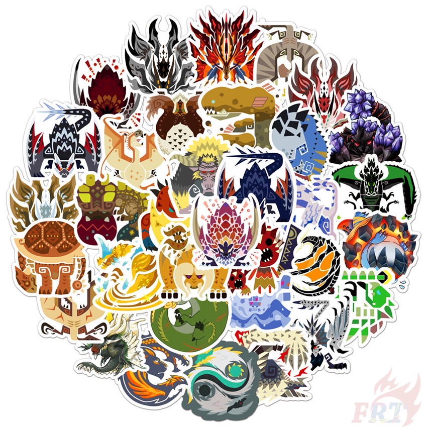 100Pcs/Set Monster Hunter Series A สติ๊กเกอร์ Anime Games DIY Fashion ...