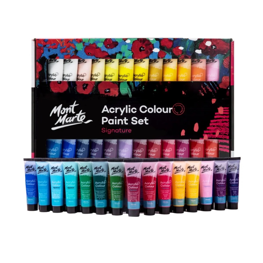 Mont Marte สีอะครีลิค 36ml/75ml ชุด 18/24/36/48 สี Signature สีอคิลิค ...