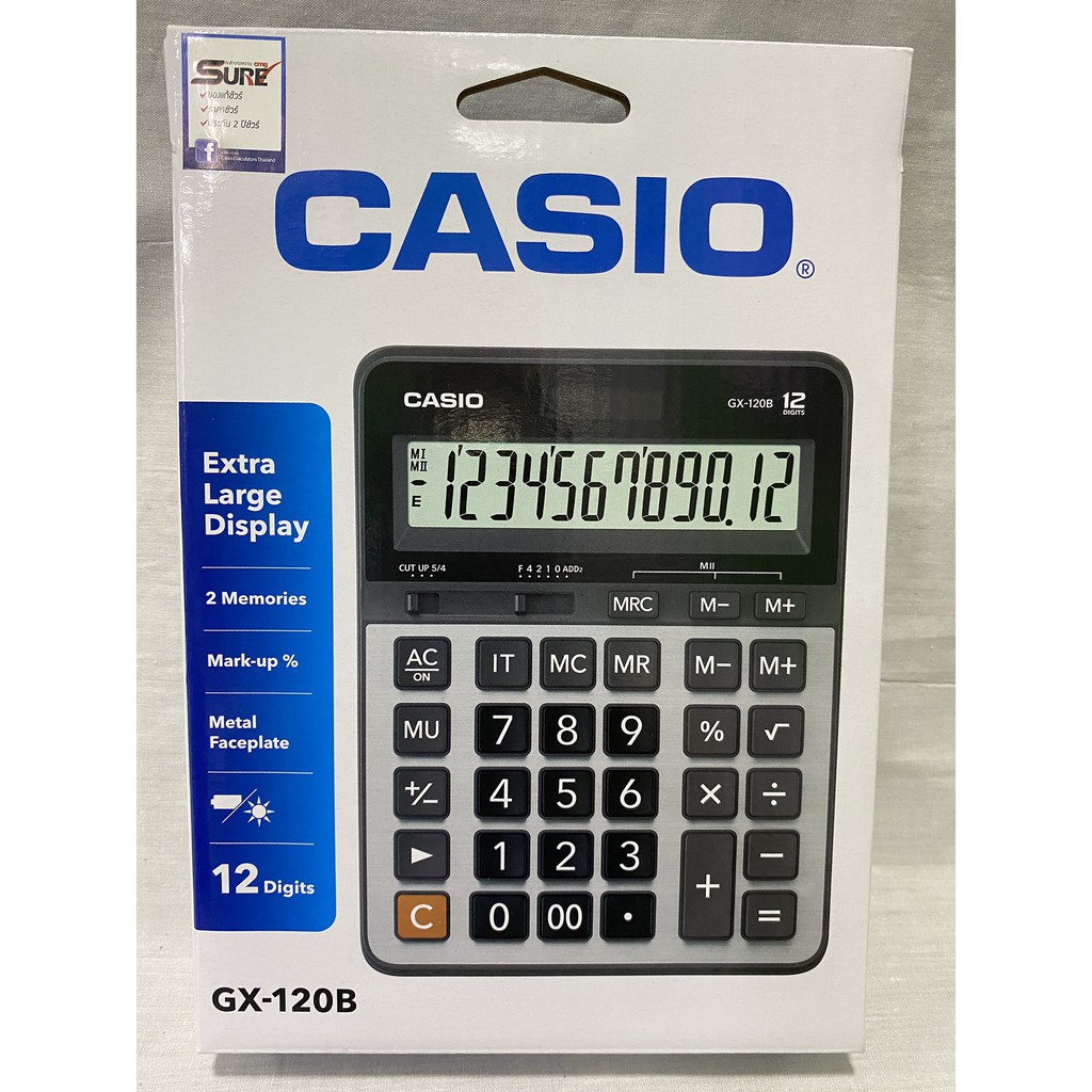 Casio เครื่องคิดเลข ตั้งโต๊ะ รุ่น GX-120B (Black) | Shopee Thailand