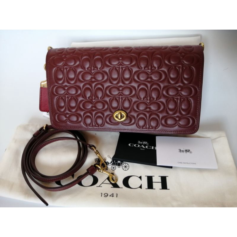 กระเป๋าCOACH 30427 DINKY IN SIGNATURE LEATHER รุ่นแม่อั้ม | Shopee Thailand