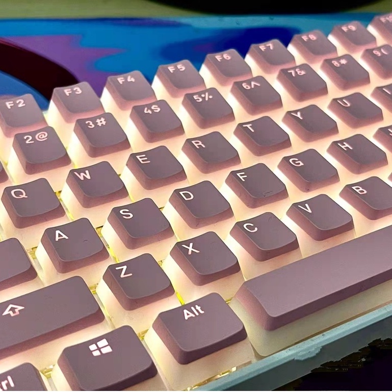 P PBT Backlit Keycap Pudding Double Leather Milk น่ารักสําหรับปุ่มกด ...