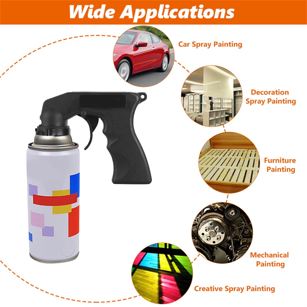 Spray Adaptor Aerosol Gun Handle With Full Grip Trigger Locking Collar ...