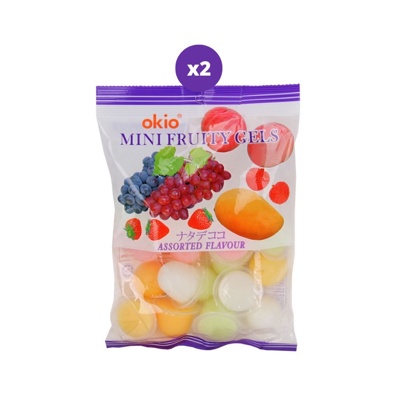 Okio โอกิโอ ขนมพุดดิ้งไส้วุ้นมะพร้าวรวมรสผลไม้ 270กรัม (15กรัมX18ถ้วย ...