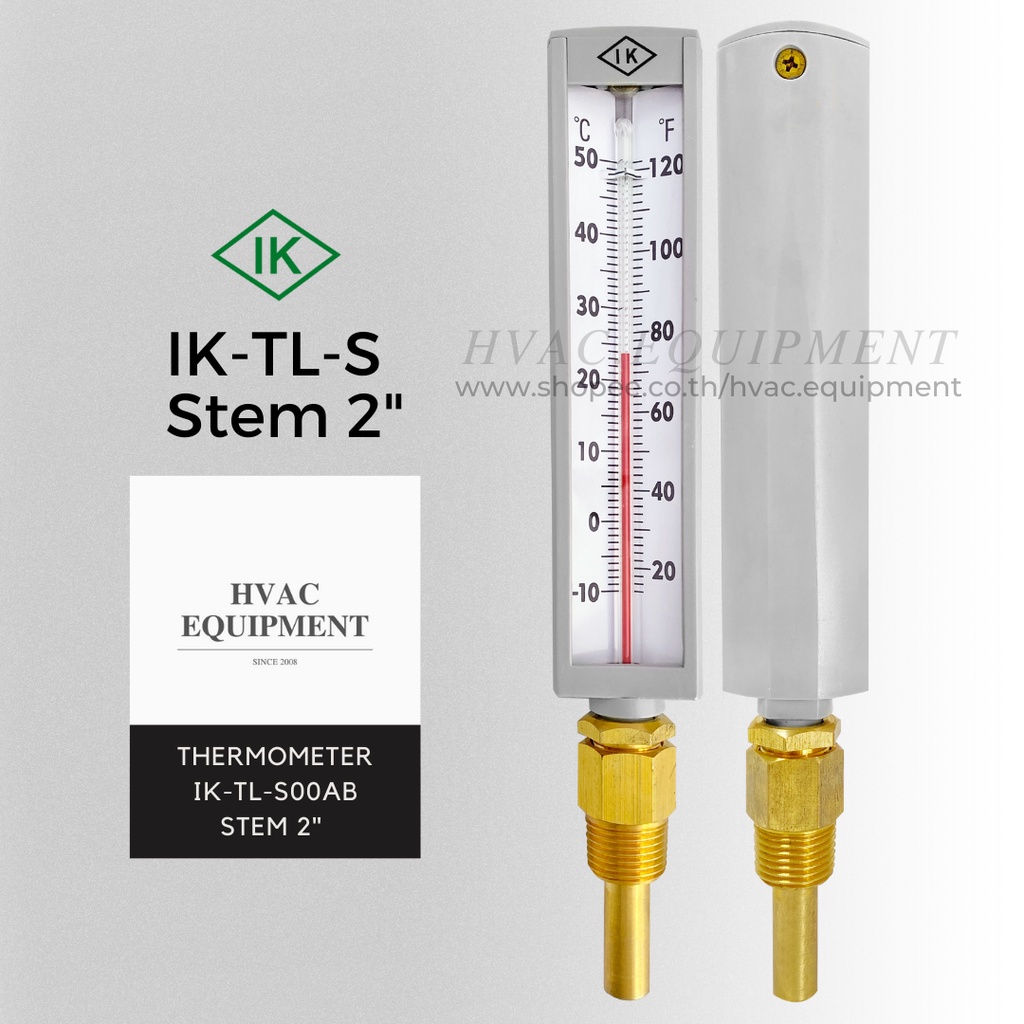 IK-TL-S Stem 2" แบบเกลียวออกล่าง Industrial Glass Thermometer ...