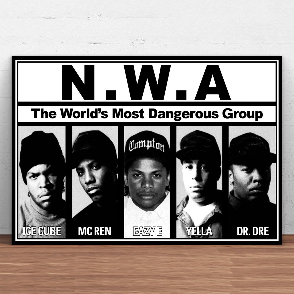 โปสเตอร์โลหะดีบุก ลาย Compton NWA Rap Legend Music สําหรับตกแต่งผนัง ...