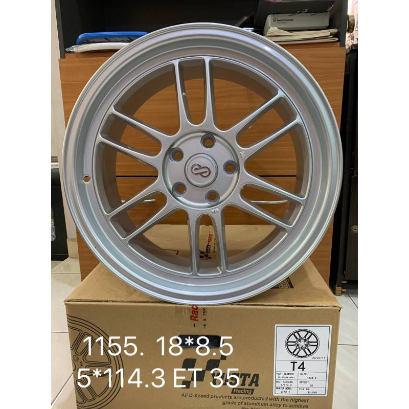 ล้อแม็กใหม่ RPF1 งานYUSTA- SILVER ขอบ 18 x 5 รู - หน้ากว้าง 8.5 x 8.5 - แถม สติกเกอร์ : ENKEI 2 ...
