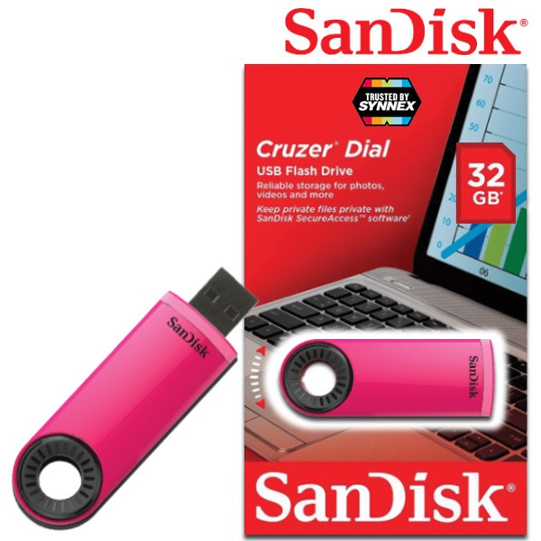 SanDisk Flash Drive Cruzer Dial 32GB USB2.0 แฟลชไดร์ฟ Pink (SDCZ57_032G ...