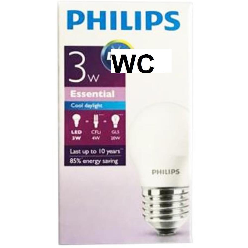Philips หลอดไฟฟิลิปส์ ESS LED Bulb 3W แสงขาว Daylight หรือส้ม warmwhite ...