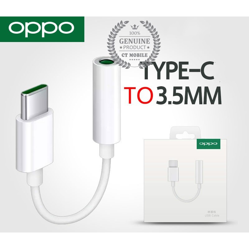 100% Oppo USB Type C ถึง 3.5 มม.อะแดปเตอร์เสียงตัวแปลงแจ็คหูฟังอะแดปเต ...