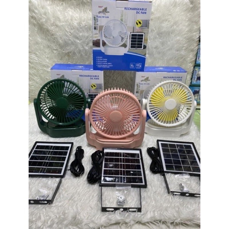 พัดลมโซลาร์เซลล์ รุ่น MP-SL06 ขนาด 6 นิ้ว ( รุ่น ST-2033 เเละ ST-2034 ชาร์จไฟฟ้า ไม่มีแผงโซลาร์ ...
