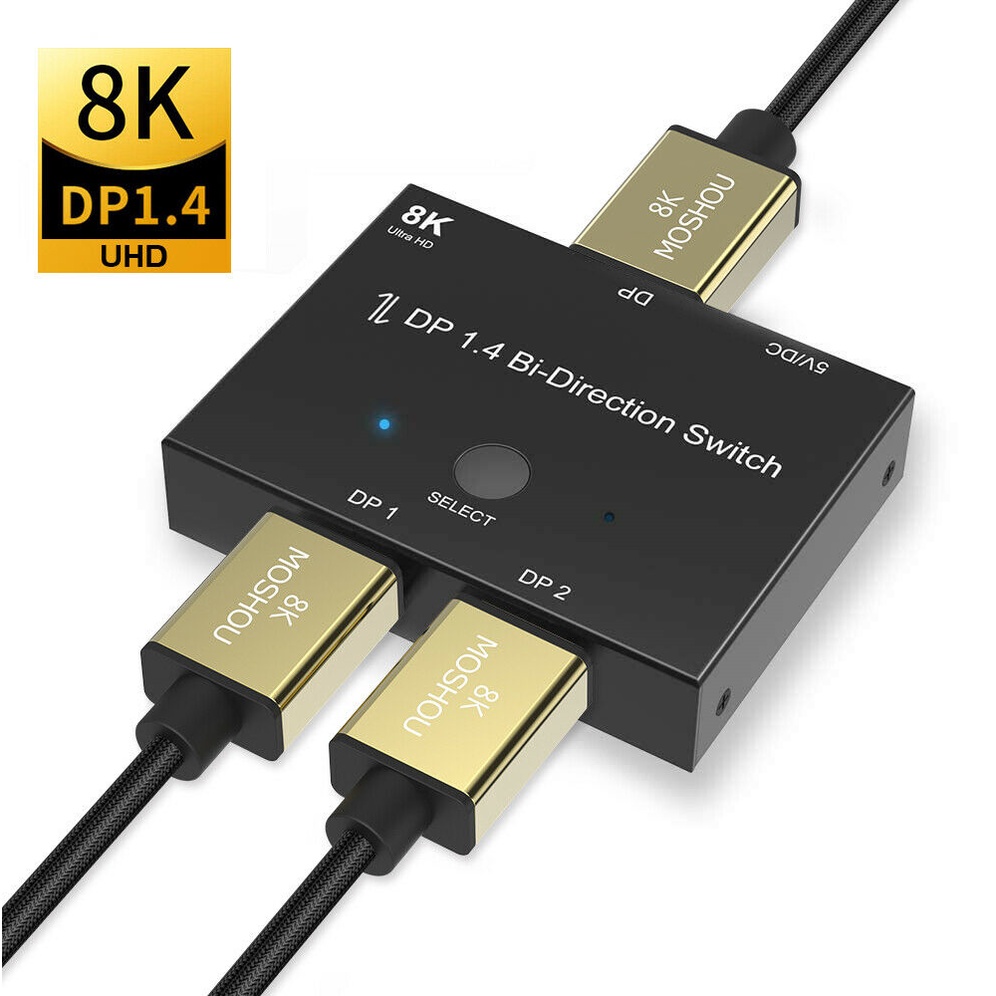 Displayport Splitter DP1.4 8K Bi-Direction Switch Adapter 1x2/2x1 ...