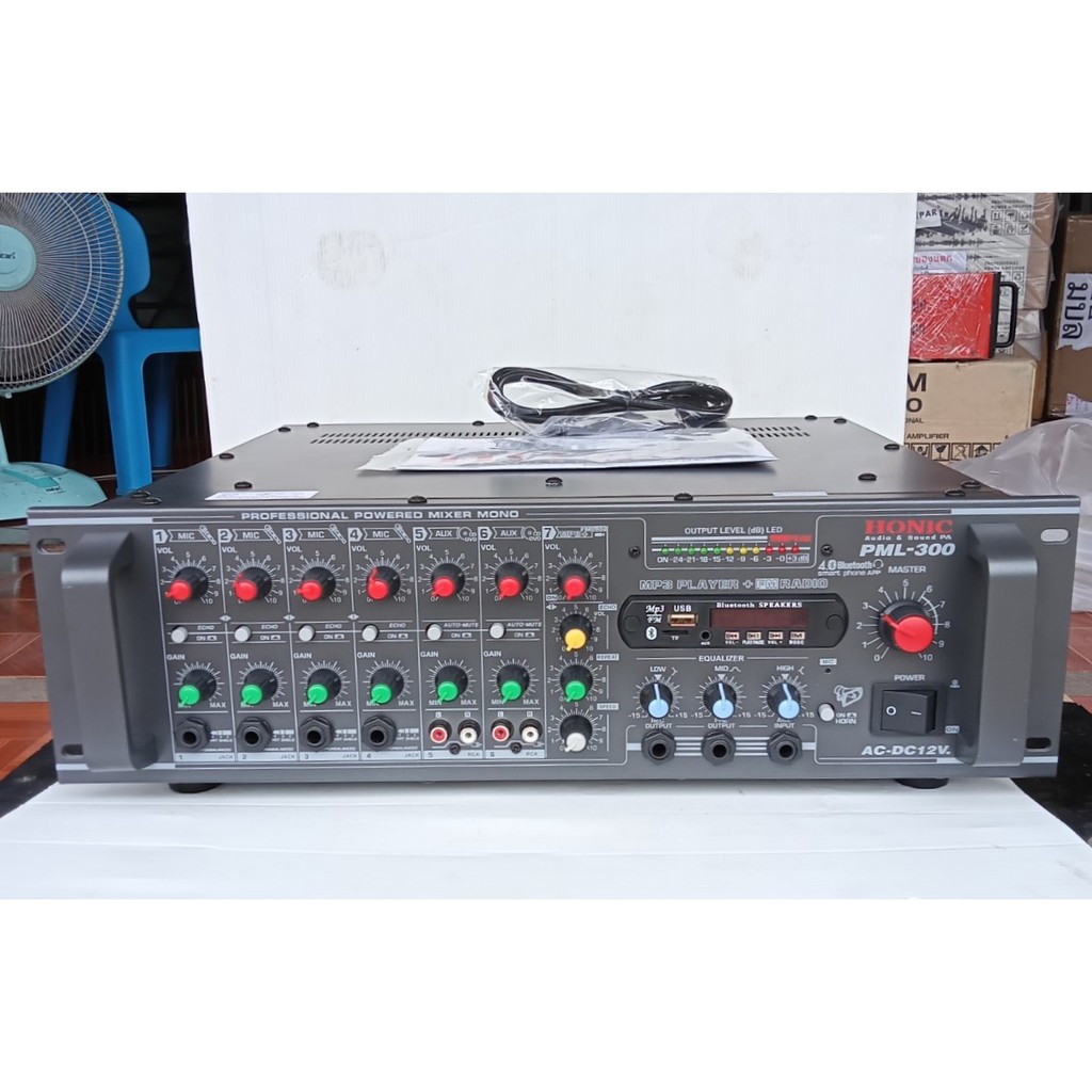 HONIC pml300 USB Multimedia System เครื่องขยายกลางแจ้งพร้อมโทรศัพย์เรียกเข้า สามารถเชื่อมต่อ ...