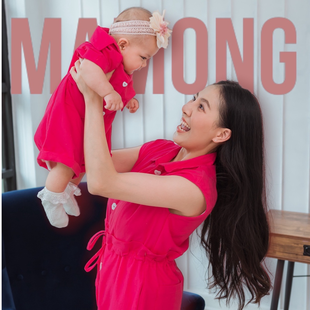 Mamong ชุดให้นม ชุดคู่แม่ลูก จั๊มสูทขายาวคอปกแขนกุด 4 สี | Shopee Thailand