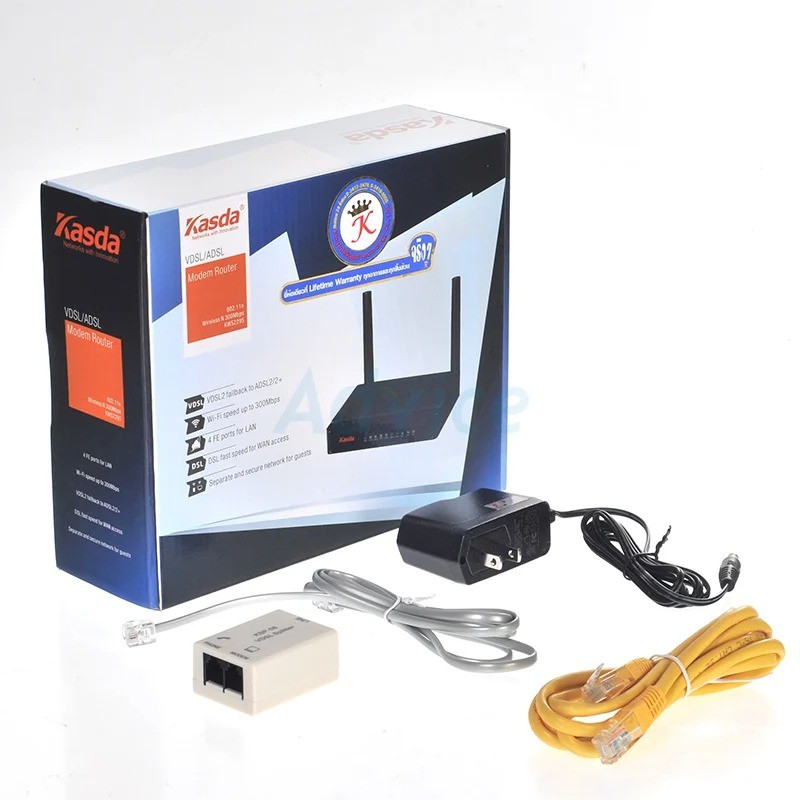 VDSL Modem Router KASDA (KW52295) Wireless N300 (Lifetime Forever ...