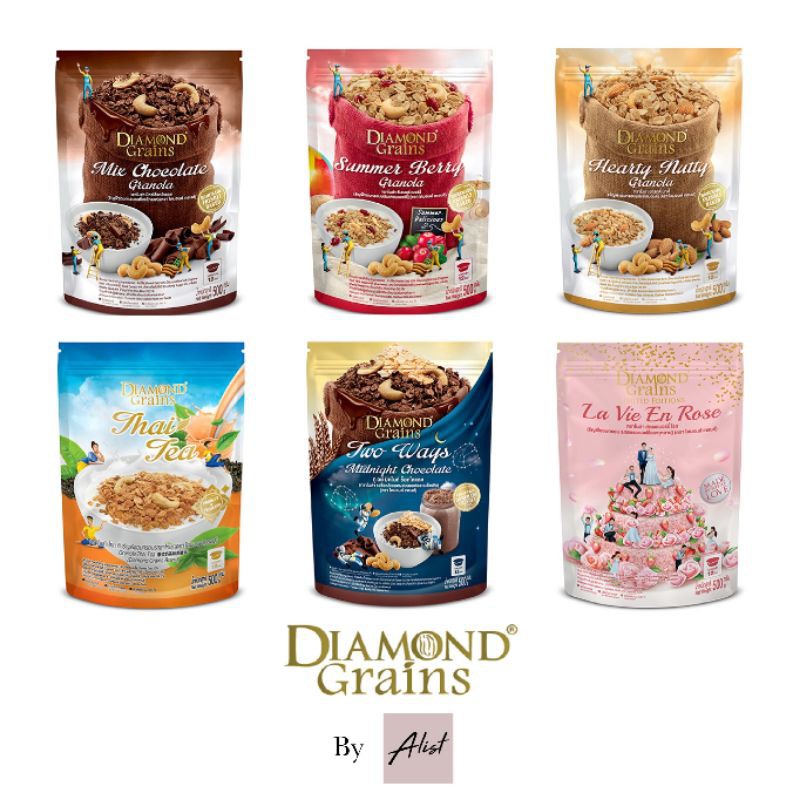 Diamond grains granola 500g(ไดมอด์เกรนส์กราโนล่า) | Shopee Thailand
