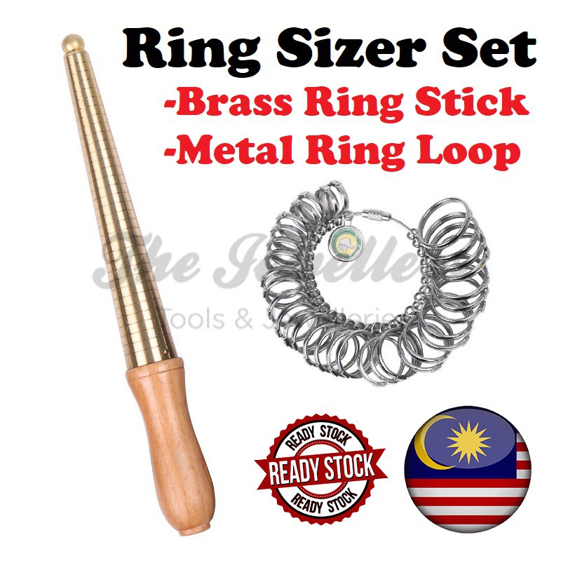 แหวน Sizer Stick แหวนวัด Stick + แหวนนิ้วมือ Sizing วัด Loop / Pengukur ...
