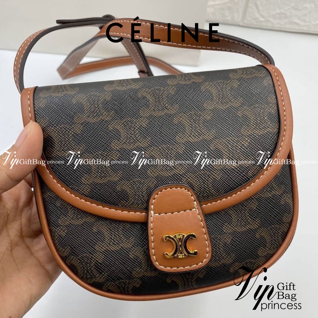 หนังแท้ C.ELINE MINI BESACE IN TRIOMPHE CANVAS AND CALFSKIN / C.ELINE ...