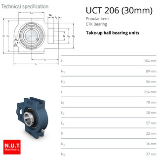 ตลับลูกปืนตุ๊กตาเทคอัพ ETK UCT 206 รูใน 30มิล | Shopee Thailand