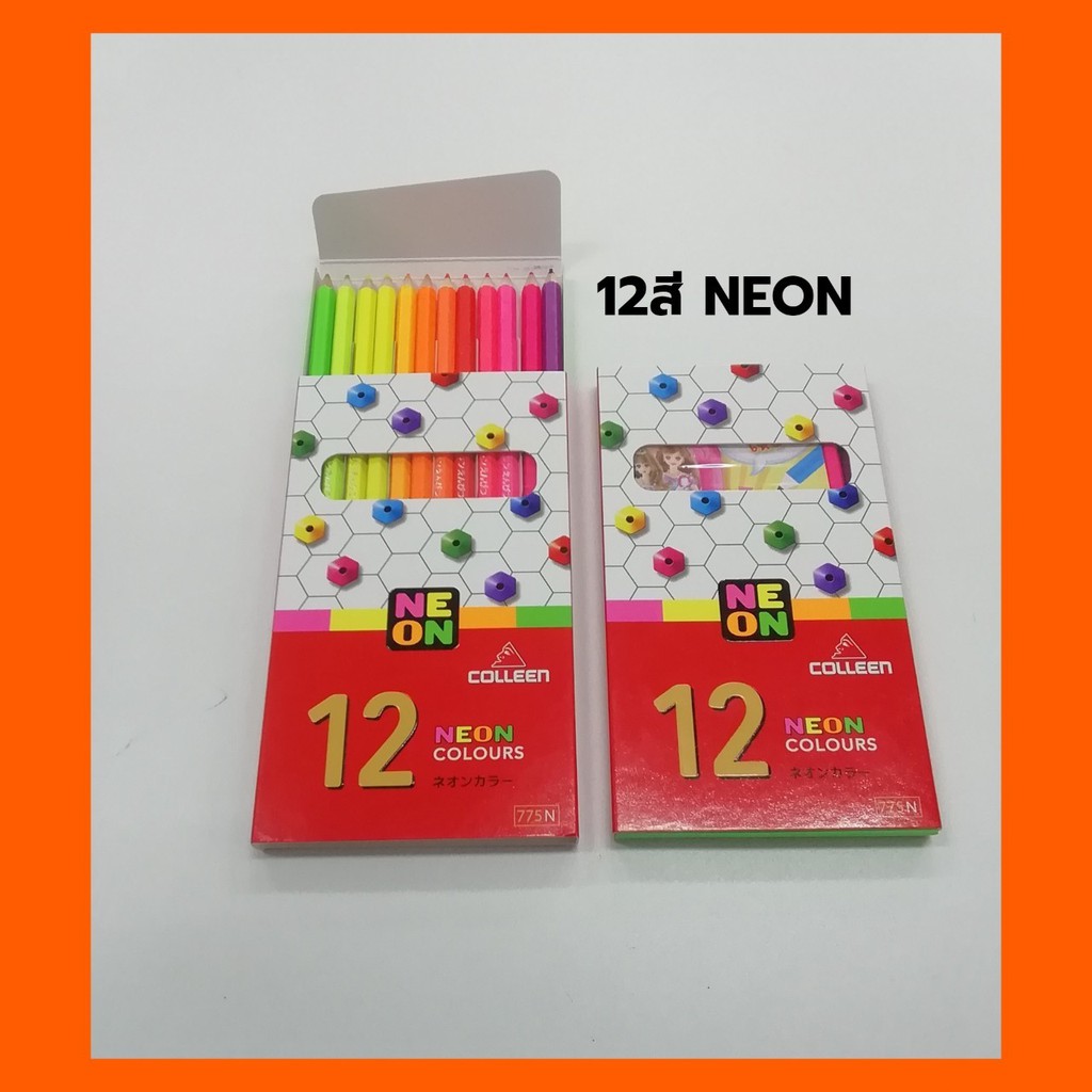 COLLEEN สีไม้คอลลีนสีNEON(สีสะท้อนแสง) 1 หัว12 24 และ36 สี แท่งยาว ของ ...