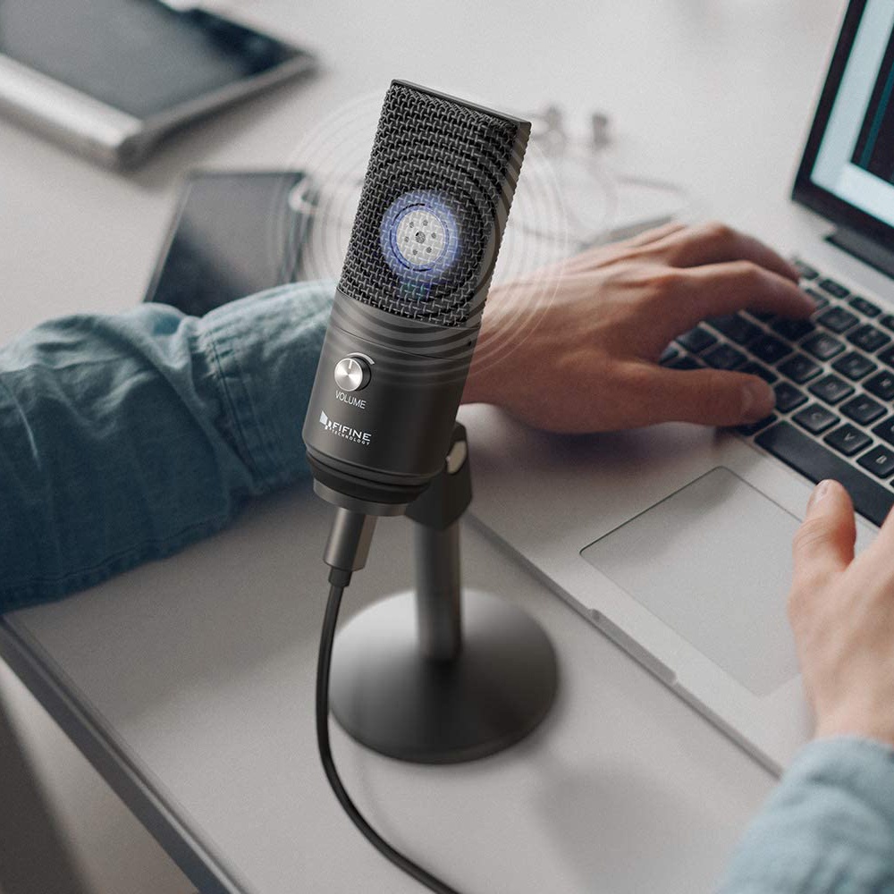FIFINE K670B USB MICROPHONE ไมค์บันทึกเสียง USB สำหรับการสตรีม PODCASTING และ Live สด ,เรียน ...
