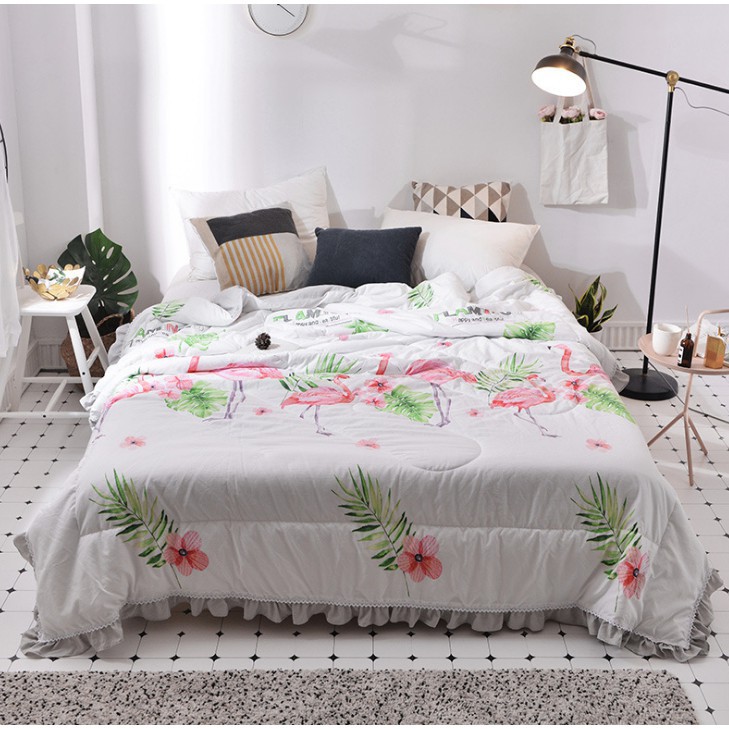 ผ้าห่วมนวม ขนาด 200x230 ซม ลาย Flamingo | Shopee Thailand