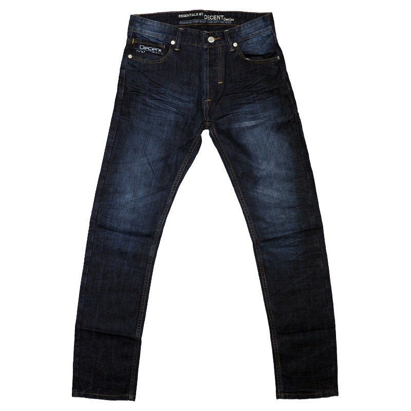 กางเกงยีนส์ผู้ชายทรงกระบอกเล็กสีเข้มกระเป๋าพิมพ์ลาย DECENT JEANS (SN ...