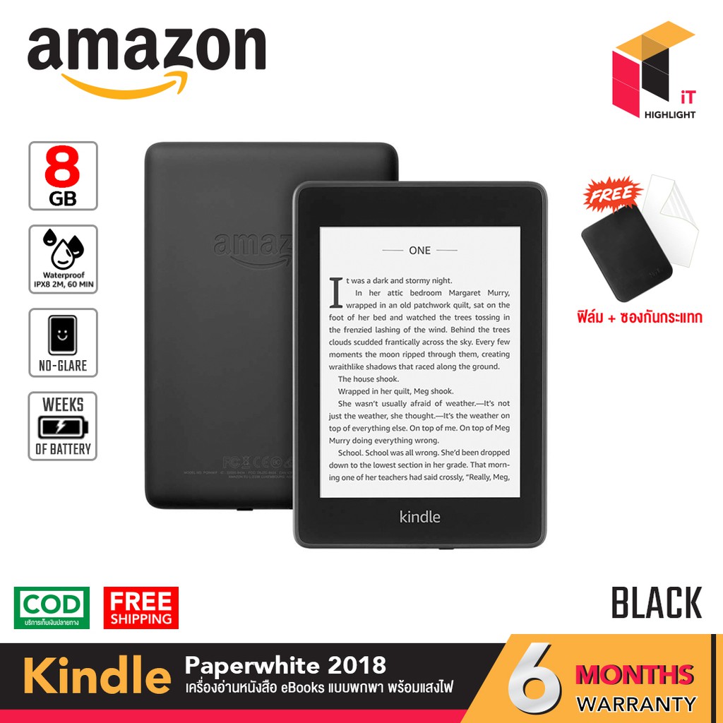 Amazon Kindle Paperwhite 2018 eBooks Reader (10th) 8GB or 32GB แท็บเล็ต ...