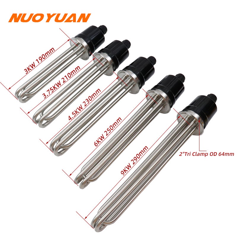 2"Tri Clamp Water Heating Element Stainless Steel Electrical Immersion ...