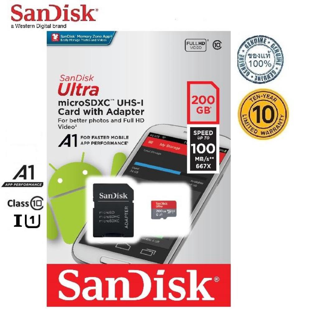 Camera SanDisk 200GB Ultra Micro SDXC 667x (100MB)amera SanDisk 200GB ...