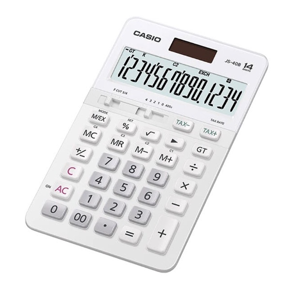 JS-40B-WE สีขาว เครื่องคิดเลข Casio 14 หลัก ของแท้ ของใหม่ ประกันศูนย์ | Shopee Thailand