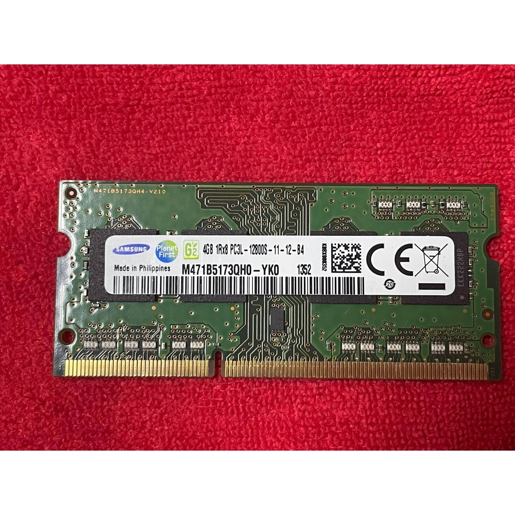 DELL Memory Cert. SO-DIMM SAMSUNG 4GB 1Rx8 PC3L 12800S 11-12-B4 M471B5173QH0-YK0 Week 1352 ...