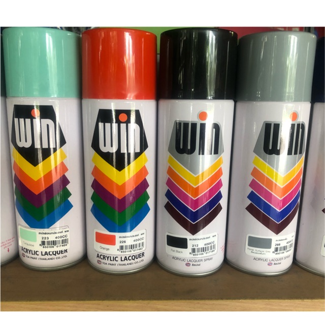 Win สีสเปรย์ สีพ่นเหล็ก สีพ่นมอเตอร์ไซค์ WIN วิน ผลิตโดย TOA 400 CC ...