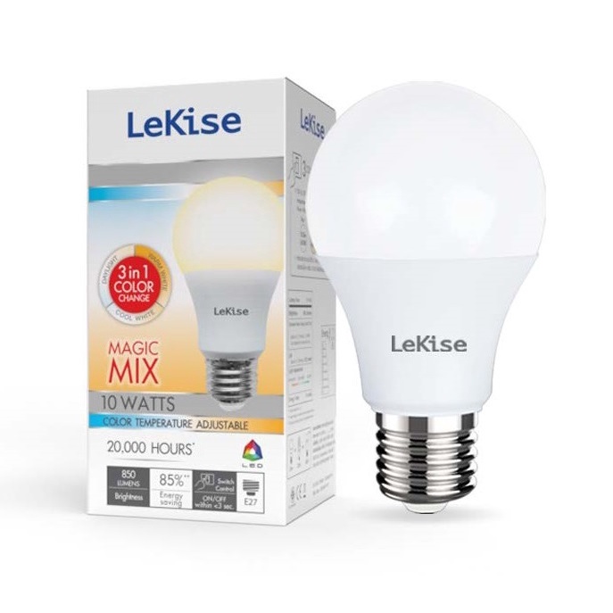 LED A60 10W ปรับแสง3ระดับ หลอดไฟ MAGIC MIX LED 3IN1 COLOR ADJUSTABLE BULB WITH ON&OFF SWITCH ...