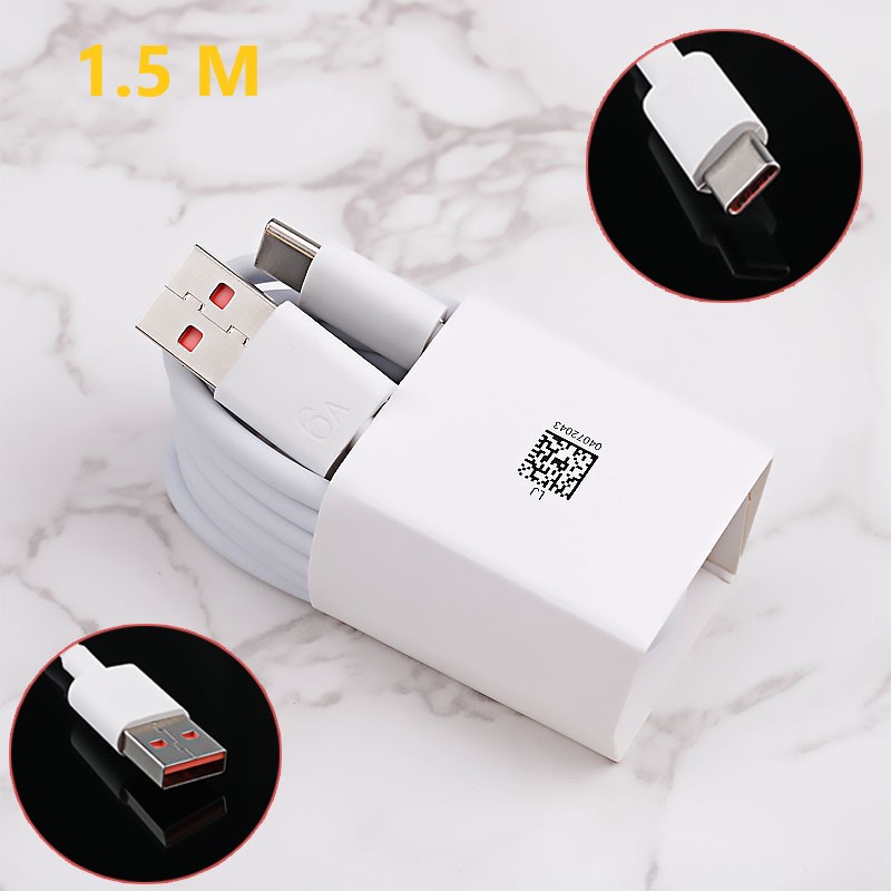 สายชาร์จ USB Type C 66W 66W สําหรับ Huawei Mate 40 Pro 6A Mate 20 30 Pro P30 P40 Pro Honor 30 ...