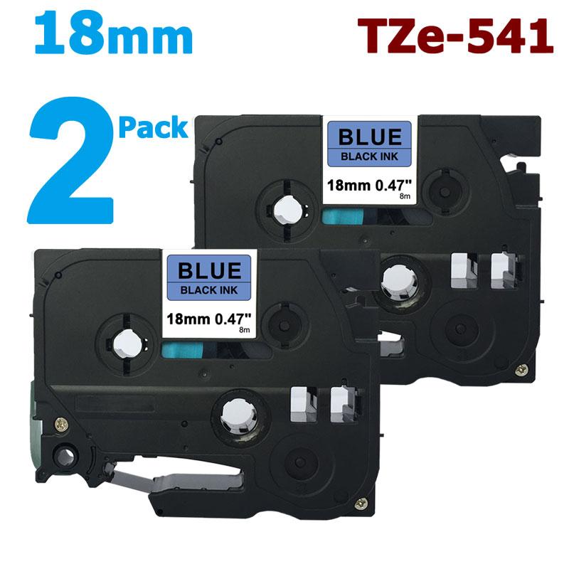 [สต็อกประเทศไทย]2 Pack 18mm Tze-541 Black on Blue Label Tape for ...