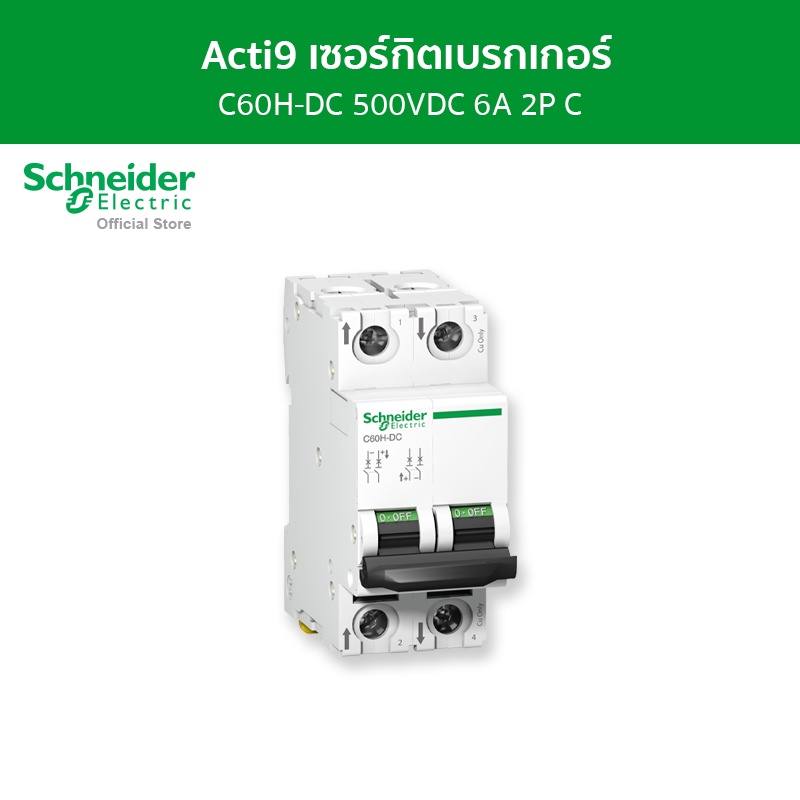 Schneider Electric Miniature circuit breaker (MCB),Acti9 C60H-DC,2P,6A,C curve,6kA (A9N61526 ...