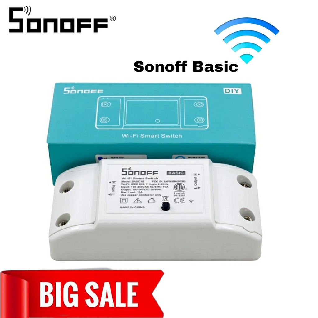 SONOFF Basic Wifi Switch Works with Alexa for Google Home Timer 10A ...