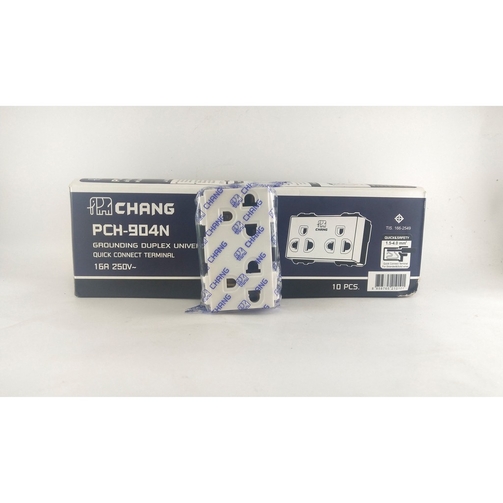 ปลั๊กกราวด์คู่ช้าง CHANG PCH-904N ( 1 กล่องมี 10ชิ้น ) | Shopee Thailand