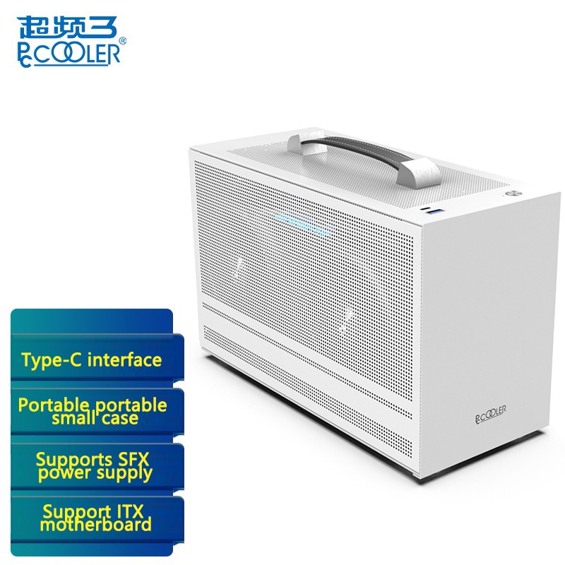 Pccooler I100 ITX MINI กรณีขนาดเล็กกระเป๋าเดินทางเหล็กแบบพกพา HTPC ...