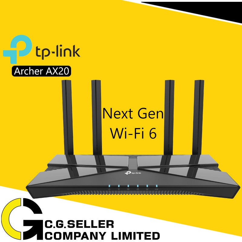 TP-LINK ARCHER AX20 ประกันศูนย์Lifetime SYNNEX (AX1800 Next-Gen Wi-Fi 6 ...