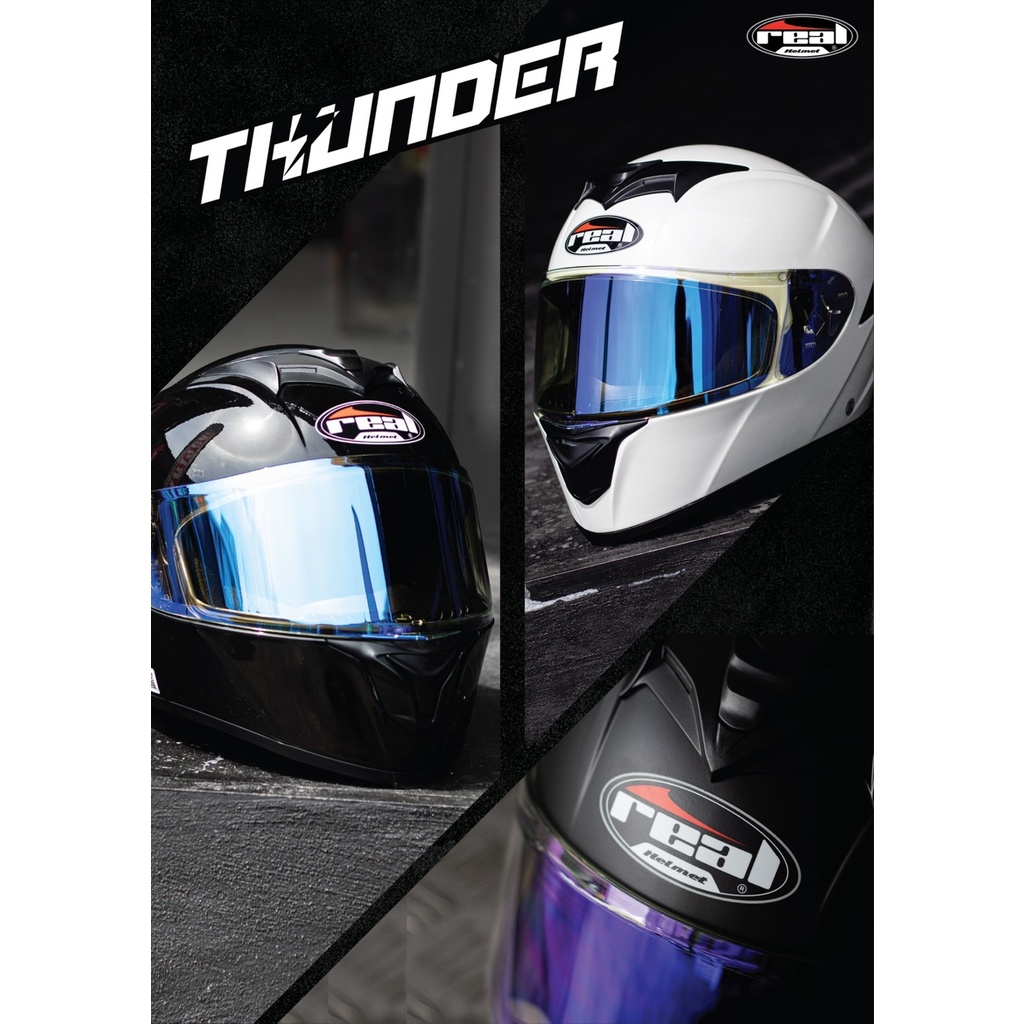 หมวกกันน็อค REAL THUNDER ตัวใหม่ล่าสุด 2021 | Shopee Thailand