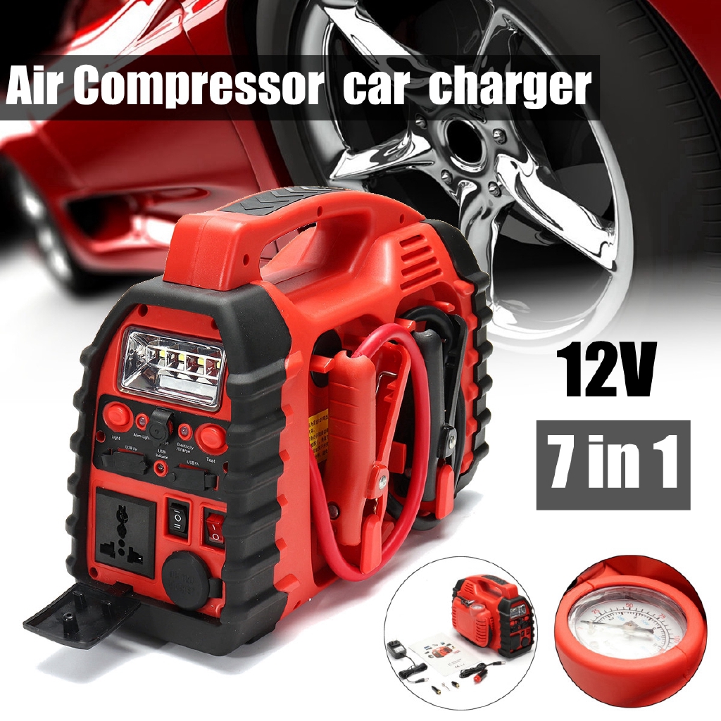 7 In 1/ 6 In 1 2.1A Multifunation Air Compressor Car Charger แบตเตอรี ่ ...