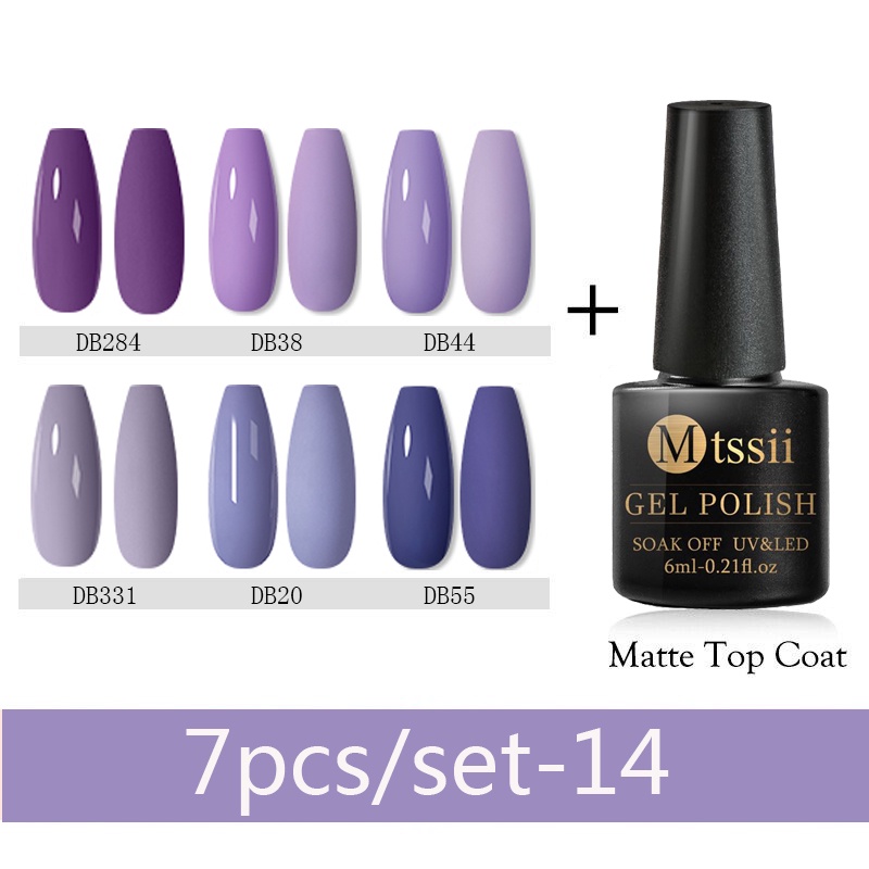 MTSSII ชุดเจลทาเล็บ UV LED เนื้อแมตต์ 7 ชิ้น ต่อชุด | Shopee Thailand