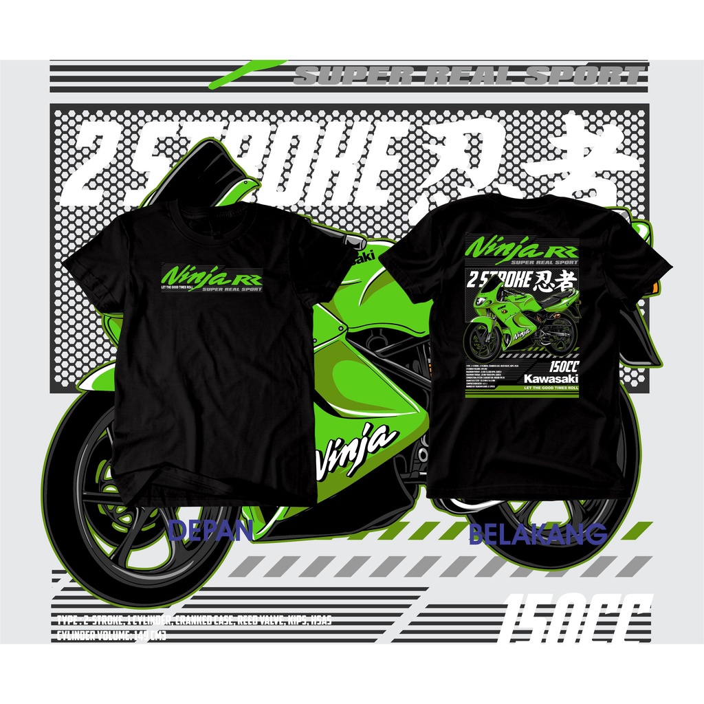 เสื้อยืด Distro 2 STROKE ORIGINAL KAWASAKI NINJA 150 RR OLD SUPER KIPS ...