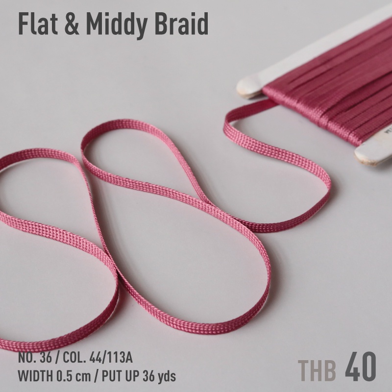 MOMOTARA No. 36 เทปถัก Braid เทปถักแบน Flat & Middy Braid ขนาด 0.5 CM ...