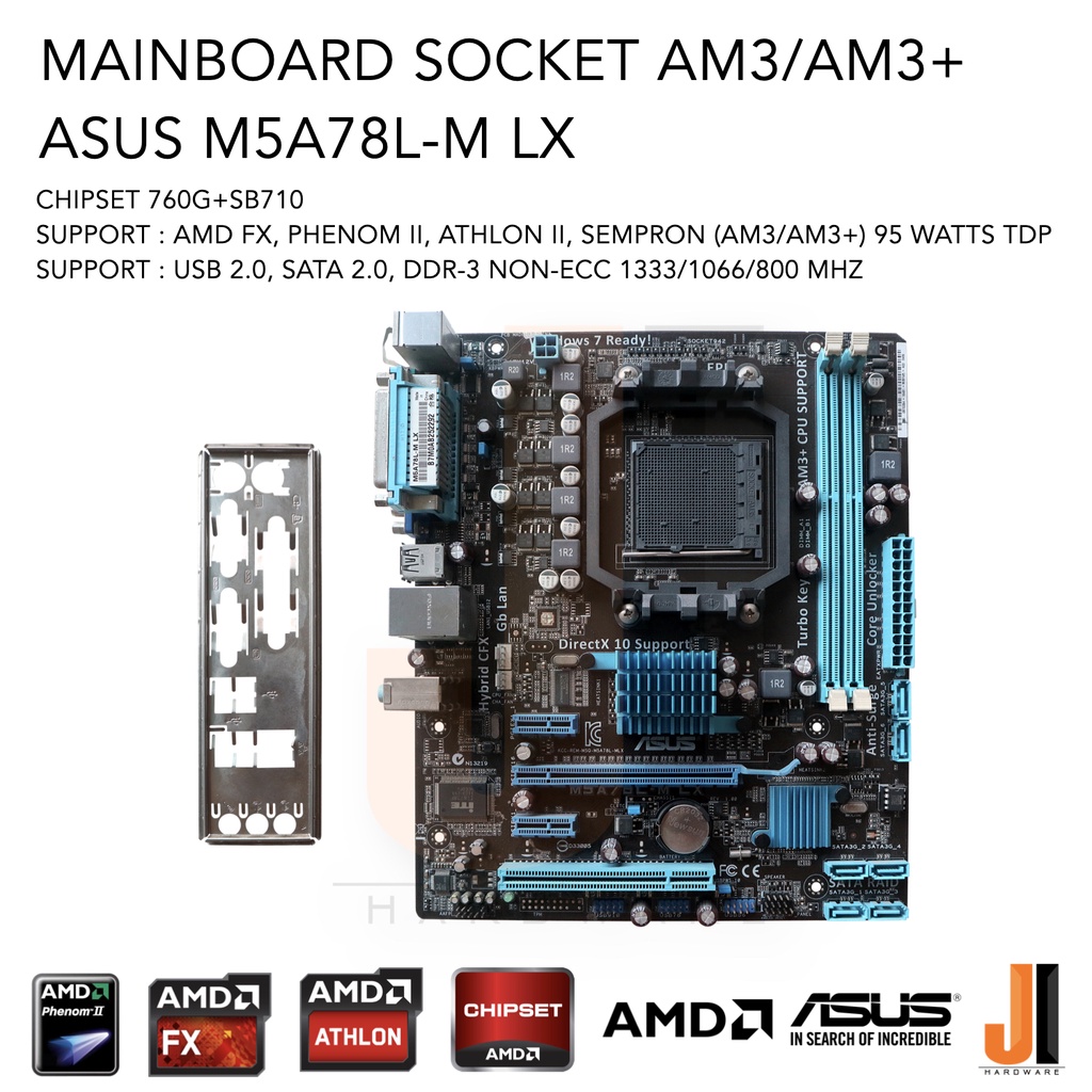 Mainboard ASUS M5A78L-M LX (AM3/AM3+) Support AMD FX, Phenom II 95 ...
